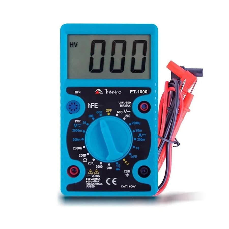 Multimetro Digital Et-1000 Azul Minipa - Centro Elétrico