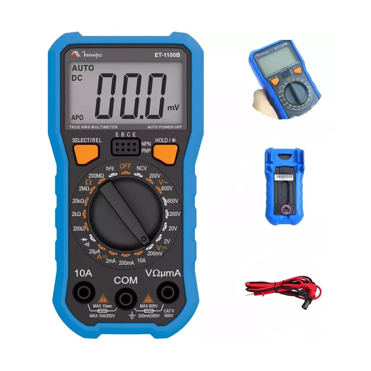 Multimetro Minipa Digital 3 D Teste De Ncv E Hfe Corrente Dc ...