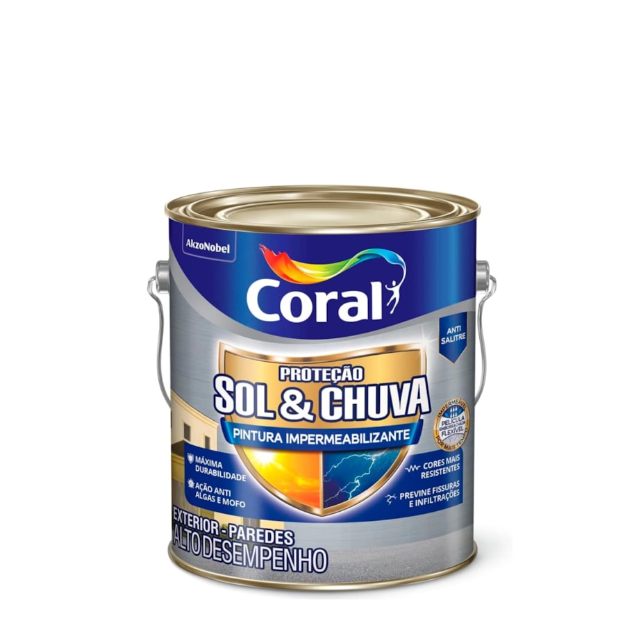 Tinta coral Impermeabilizante Protecao Sol e Chuva 3,6L Branco - Centro ...