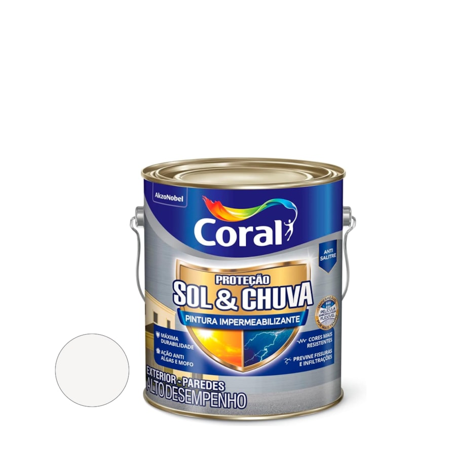 Tinta coral Impermeabilizante Protecao Sol e Chuva 3,6L Branco - Centro ...