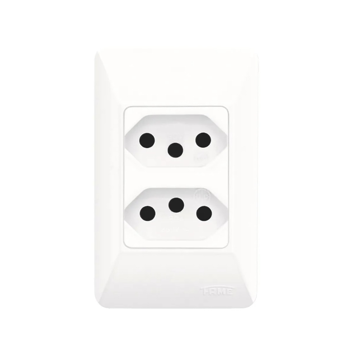 Tomada Dupla 2P+T 10A Sistema externo Branco-Fame - Centro Elétrico